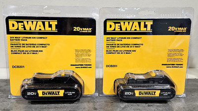 2 NEW Genuine Dewalt 20 Volt 20v Max 1.5 Ah Li-Ion Batteries DCB201 ...