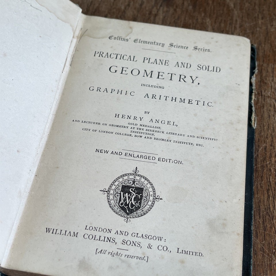 Maths : Plane & Solid Geometry by Henry Angel Rare Antique Hardback ...