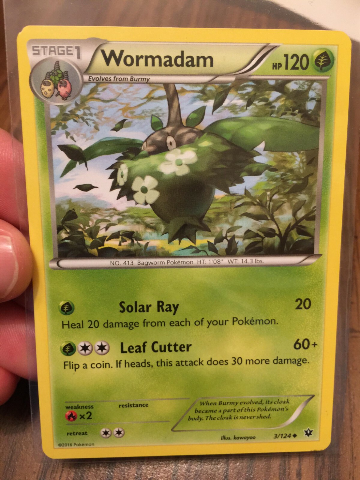 WORMADAM 2016 STAGE 1 POKEMON CARD - XY-FATES COLLIDE - #3/124 FREE ...