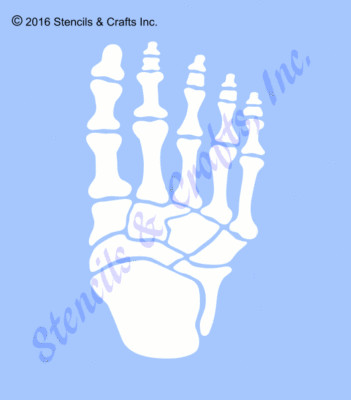 SKELETON FOOT STENCIL BONES TEMPLATE CRAFT PAINT SCRAPBOOK ART PATTERN ...