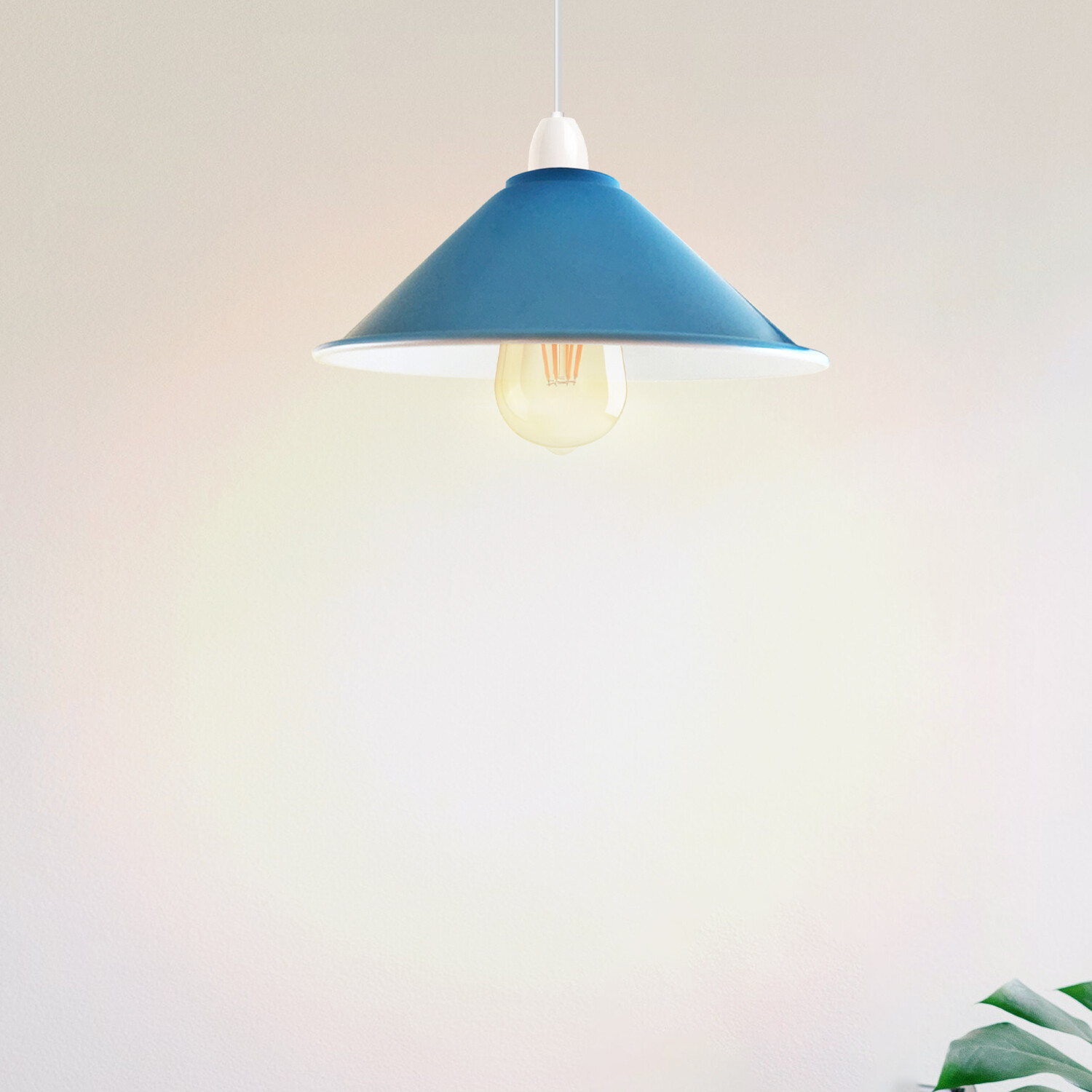LEDSone Modern Metal 22cm Easy Fit Cone Shape Pendant Ceiling Light ...