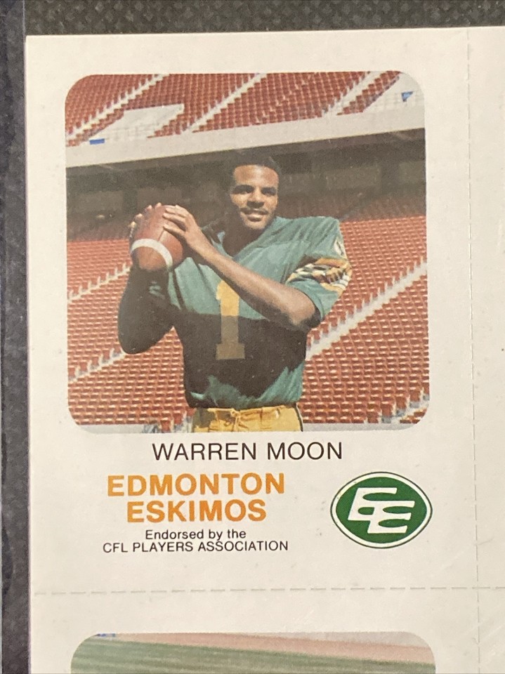 1981 Complete Team Sheet Including Mint Warren Moon Rookie Card ...