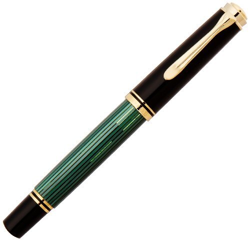 Pelican Suberen M400 fountain pen green stripes F fine print M400 | eBay