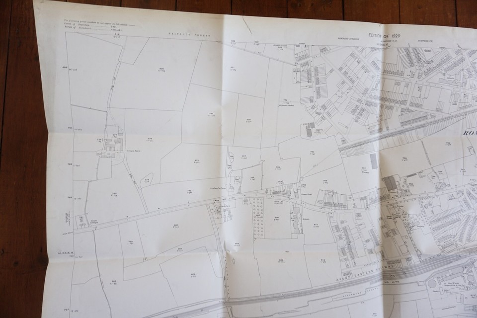 1920 Romford Rush Green Great Eastern Railway OS Railway Map | eBay UK