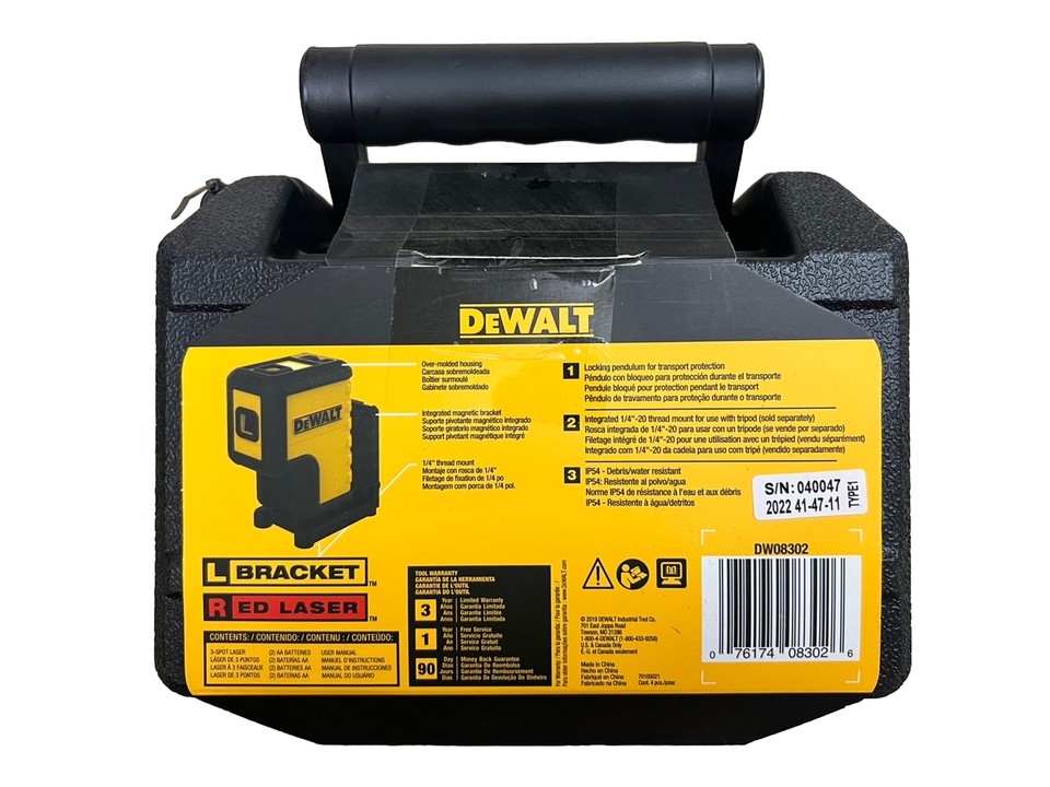 Dewalt DW08302 100' 3 Spot Laser Level | eBay