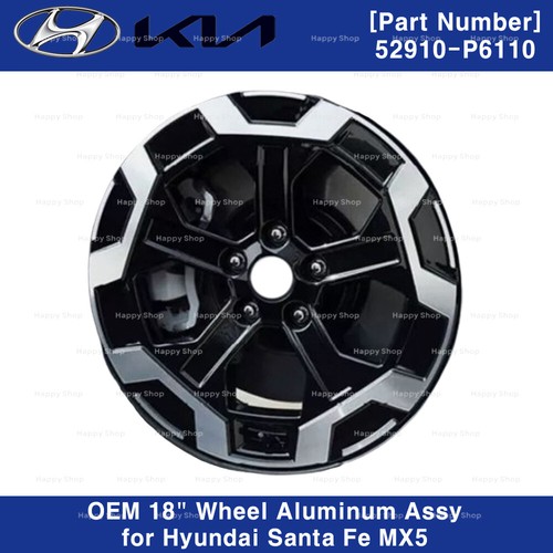 52910P6110 Genuine OEM 18" Wheel Assy Aluminum for Hyundai Santa Fe MX5 ...