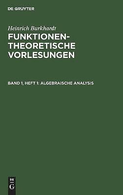 Algebraische Analysis by Heinrich Burkhardt (Hardcover, 1903) for sale ...