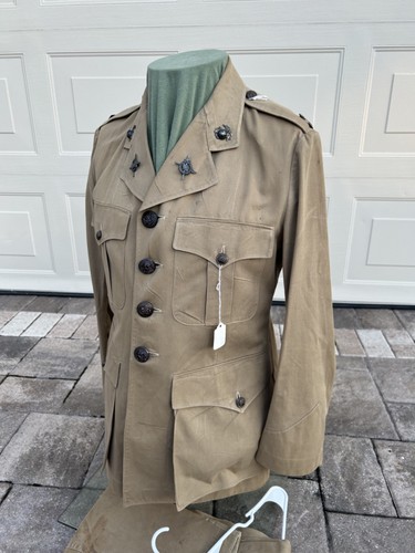 ID'd Officer WW1 WW2 USMC Dress Tan Uniform Jacket Interwar Marine | eBay