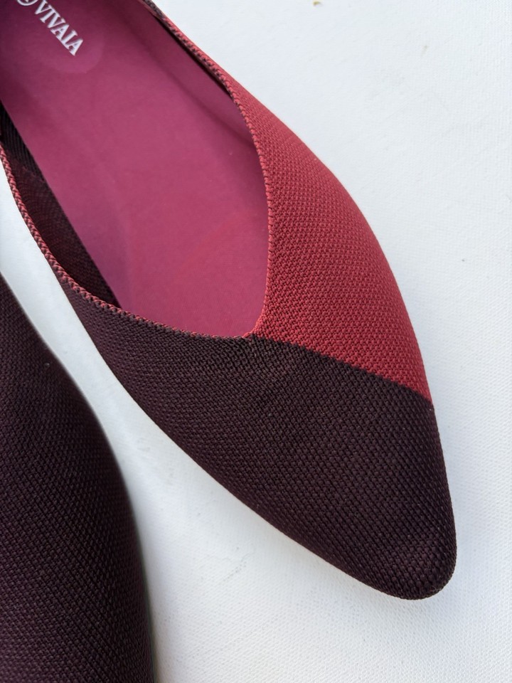 Vivaia Shoes For Women 43 Cranberry Purple Pointy Toe Flats Woven ...