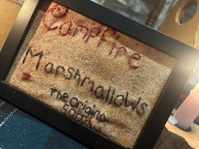 Primitive Handmade Early Colonial Campfire Marshmallow Tin Sampler ...