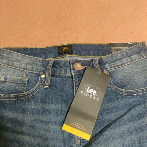 Riders Lee Mid Rise Bermuda Jean Shorts Womens Size 6M Blue Denim NWT ...