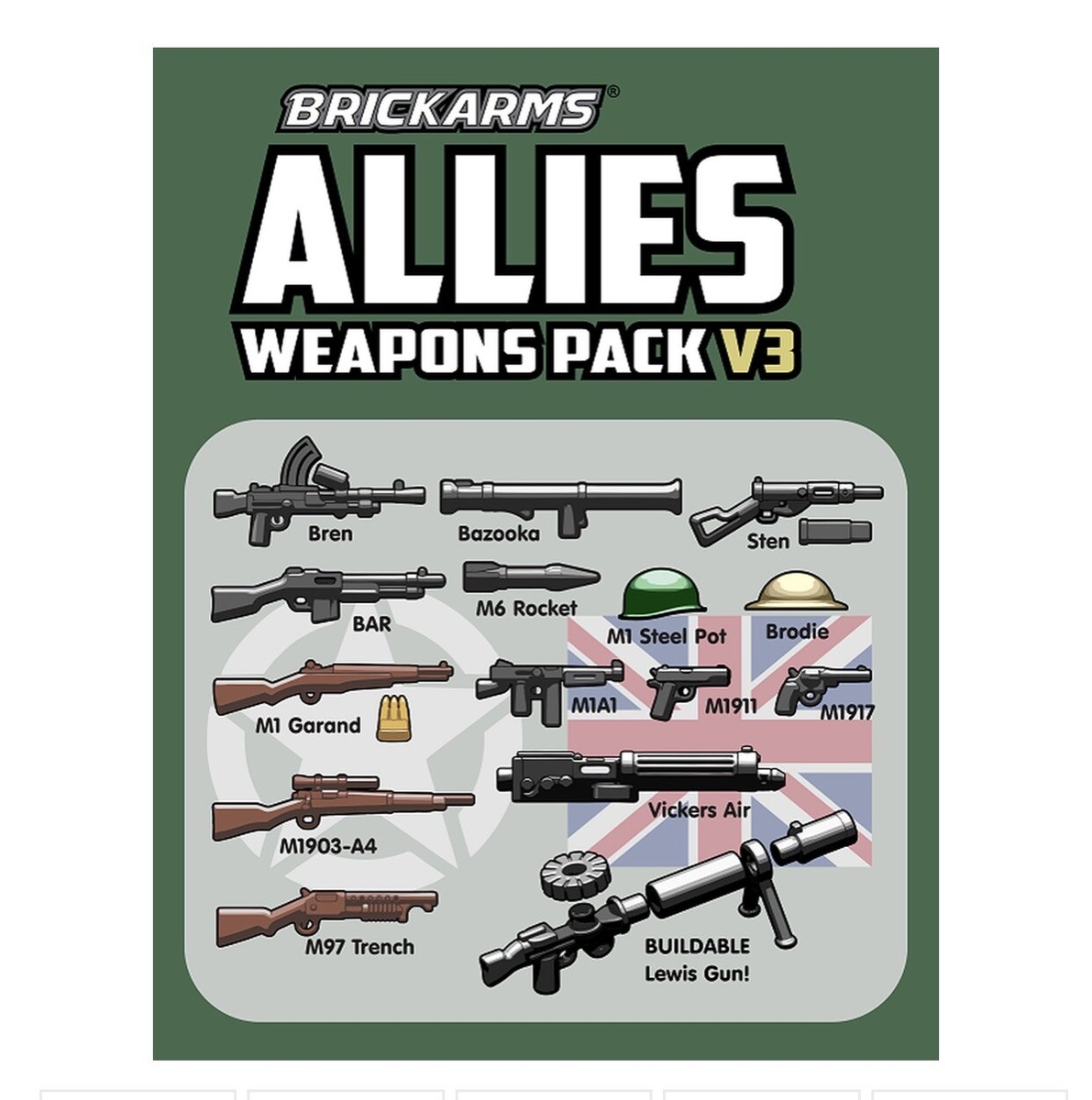 Lego Brickarms Packs BrickArms Allies Weapons Pack Cheapest V3 United