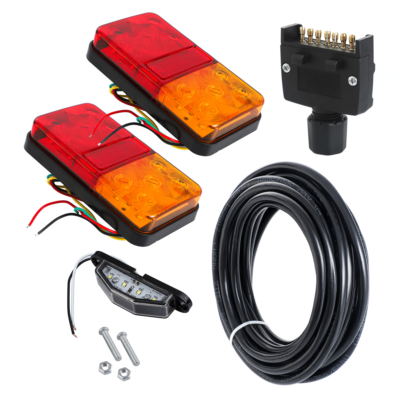 LED TRAILER TAIL LIGHTS KIT-PLUG NUMBER PLATE LIGHT 8M 5CORE WIRE AU | eBay