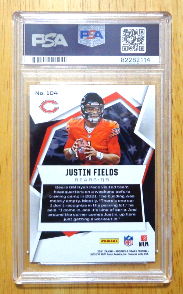 2021 Panini Rookies & Stars #104 Justin Fields PSA 10 GEM MINT Rookie ...