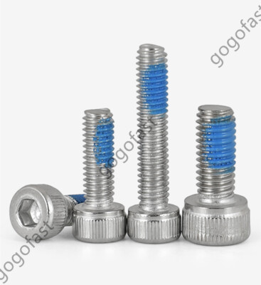 304 Stainless Steel Hex Socket Bolts Cap Head With Blue Patch Lock ...
