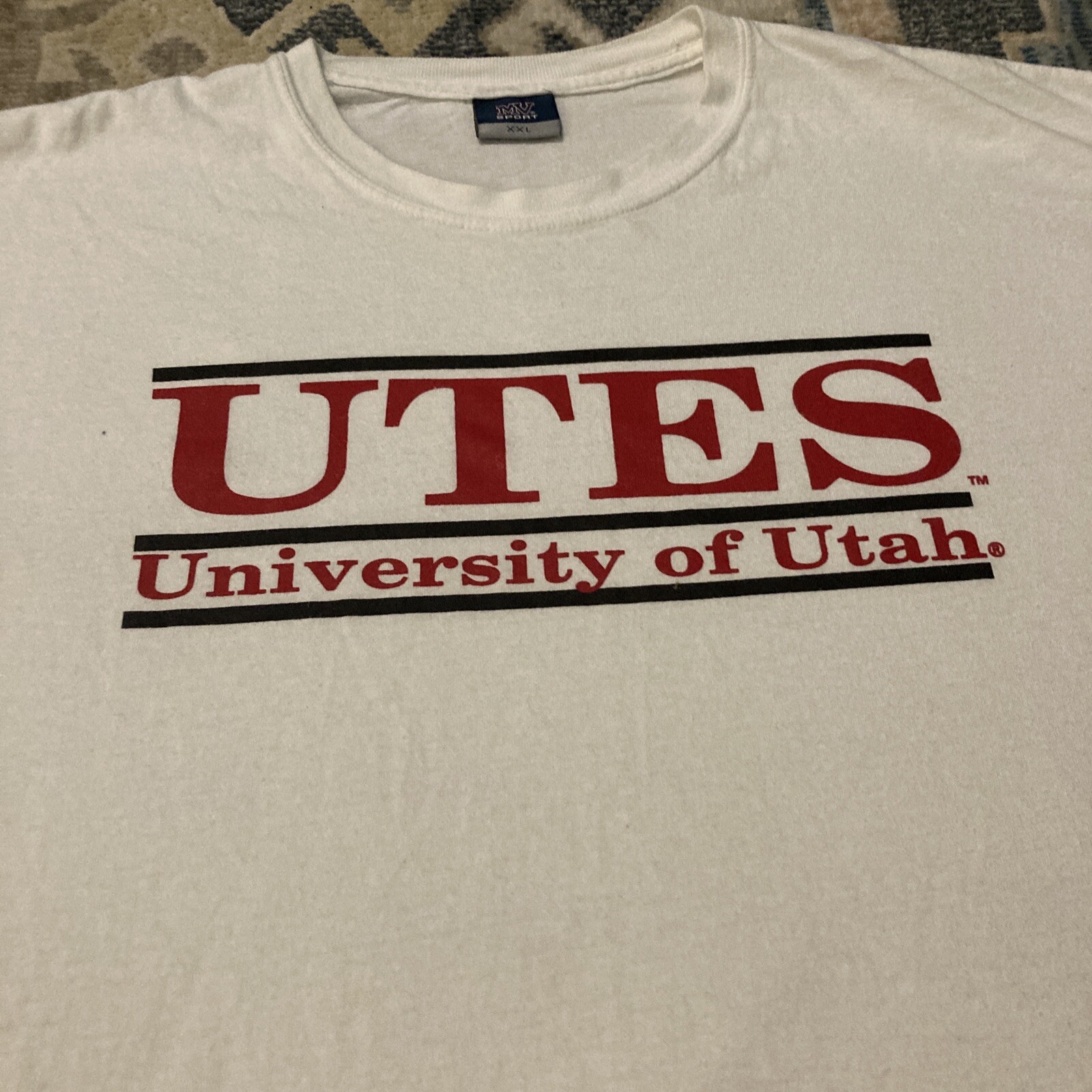 Utah Utes Men's Size 2XL T Shirt MV Sport White NCAA Spellout | eBay