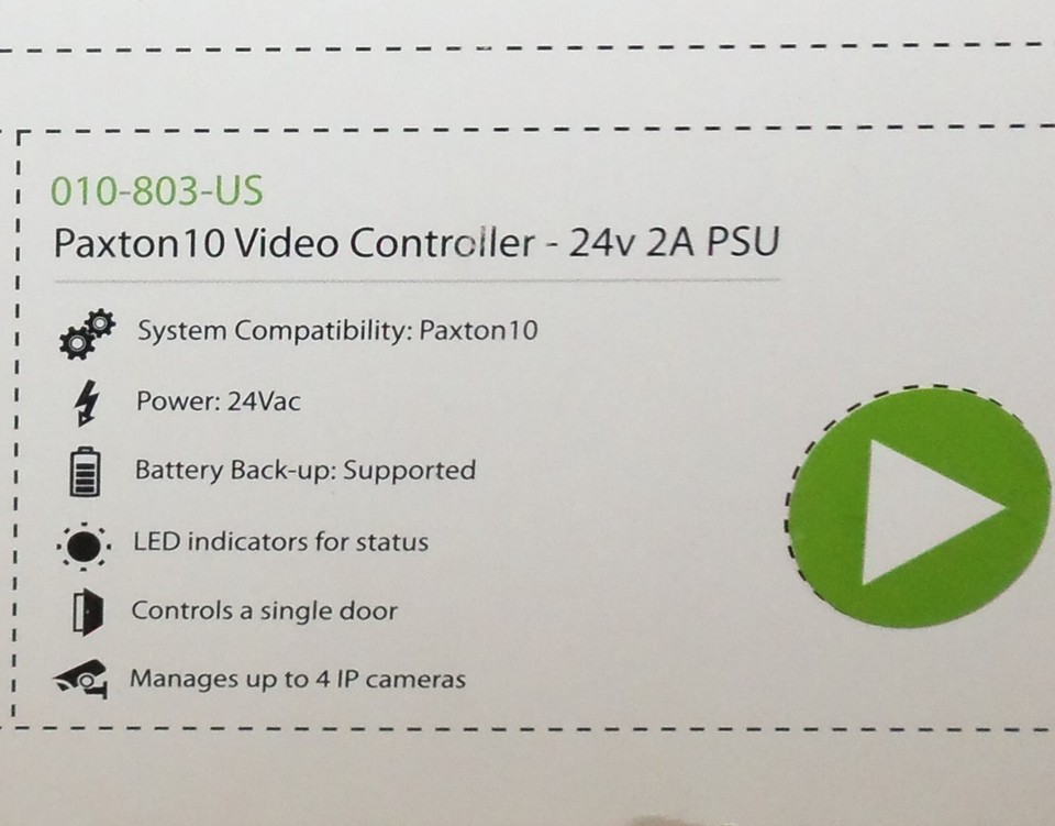 NEW PAXTON10 010-803-US Paxton 10 Door Video Controller 12/24V 4A PSU ...