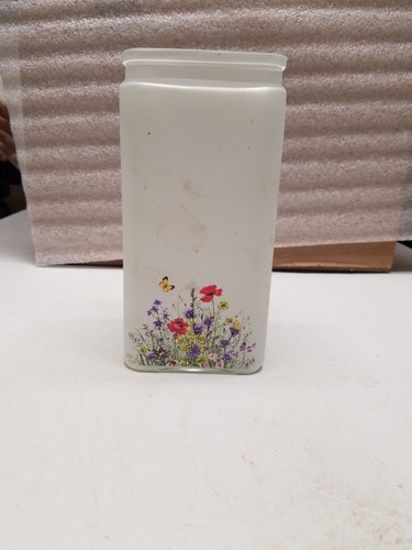 Frosted Square Glass Flower Vase | eBay