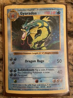 Pokémon TCG Gyarados Base Set 6/102 Holo 1st Edition Holo Rare | eBay