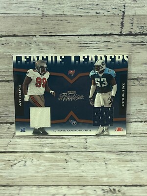 2003 Prestige League Leaders Materials #LLT20 Warren Sapp Keith Bullock ...