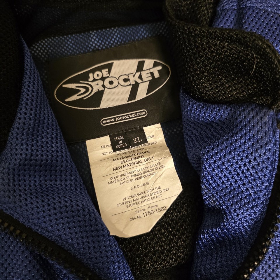 Joe Rocket Mesh Motorcycle Jacket Mens XL Blue Black Armor Touring ...