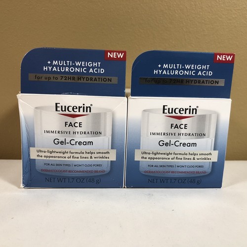 Eucerin Immersive Hydration Hyaluronic Acid 72 Hr Gel Cream 1.7 Oz Lot ...