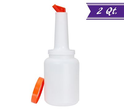 2 Qt. Store and Pour Bottle with Orange Pour Spout and Cap, 64 oz Flow ...