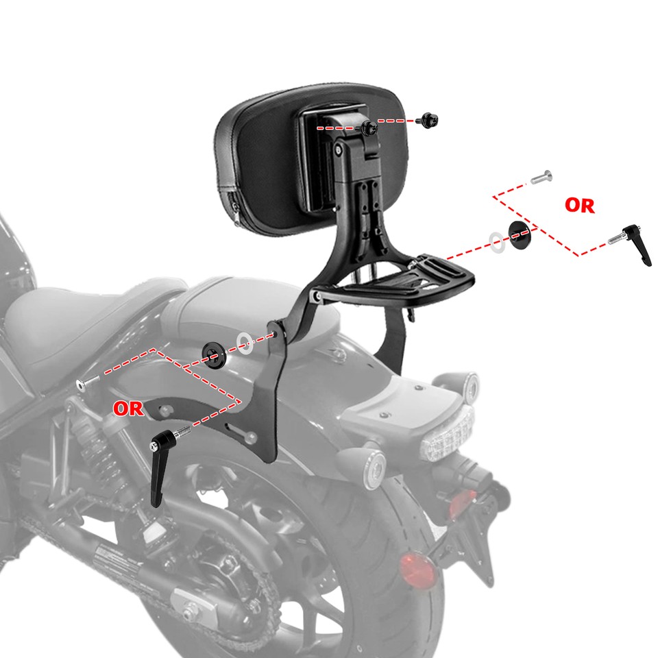 Multi-Purpose Backrest Sissy bar Fit For Honda Rebel 1100 CM 1100 DCT ...