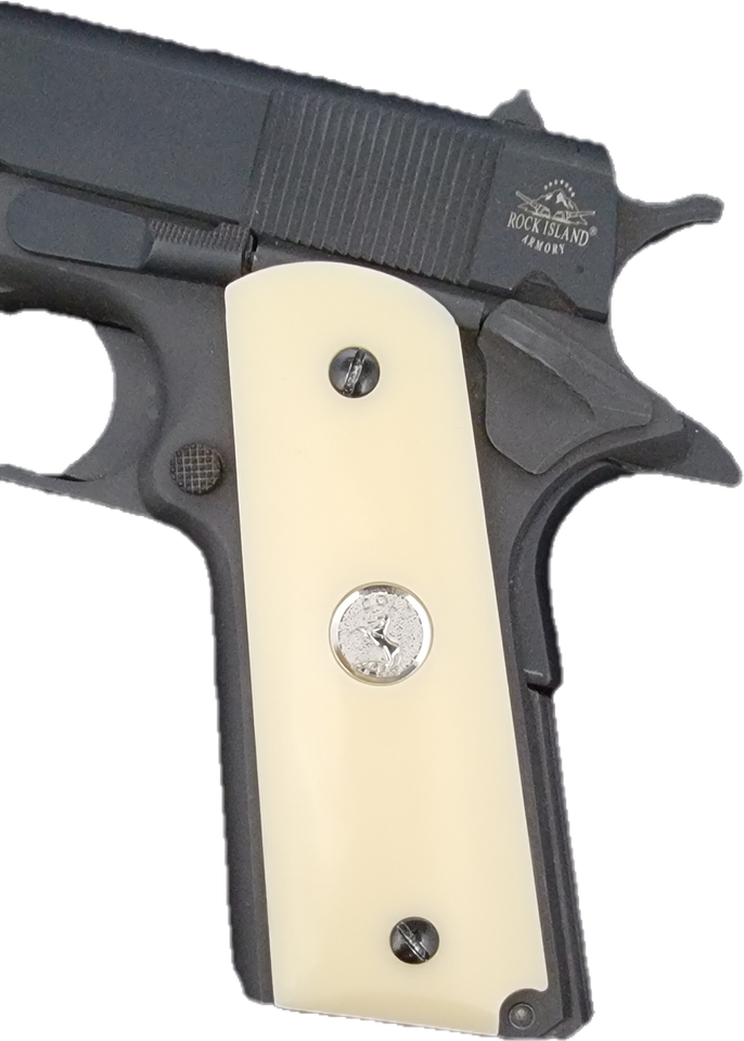 1911 Acrylic Ivory Gun Grips w/Silver Colt Medallions full size., | eBay