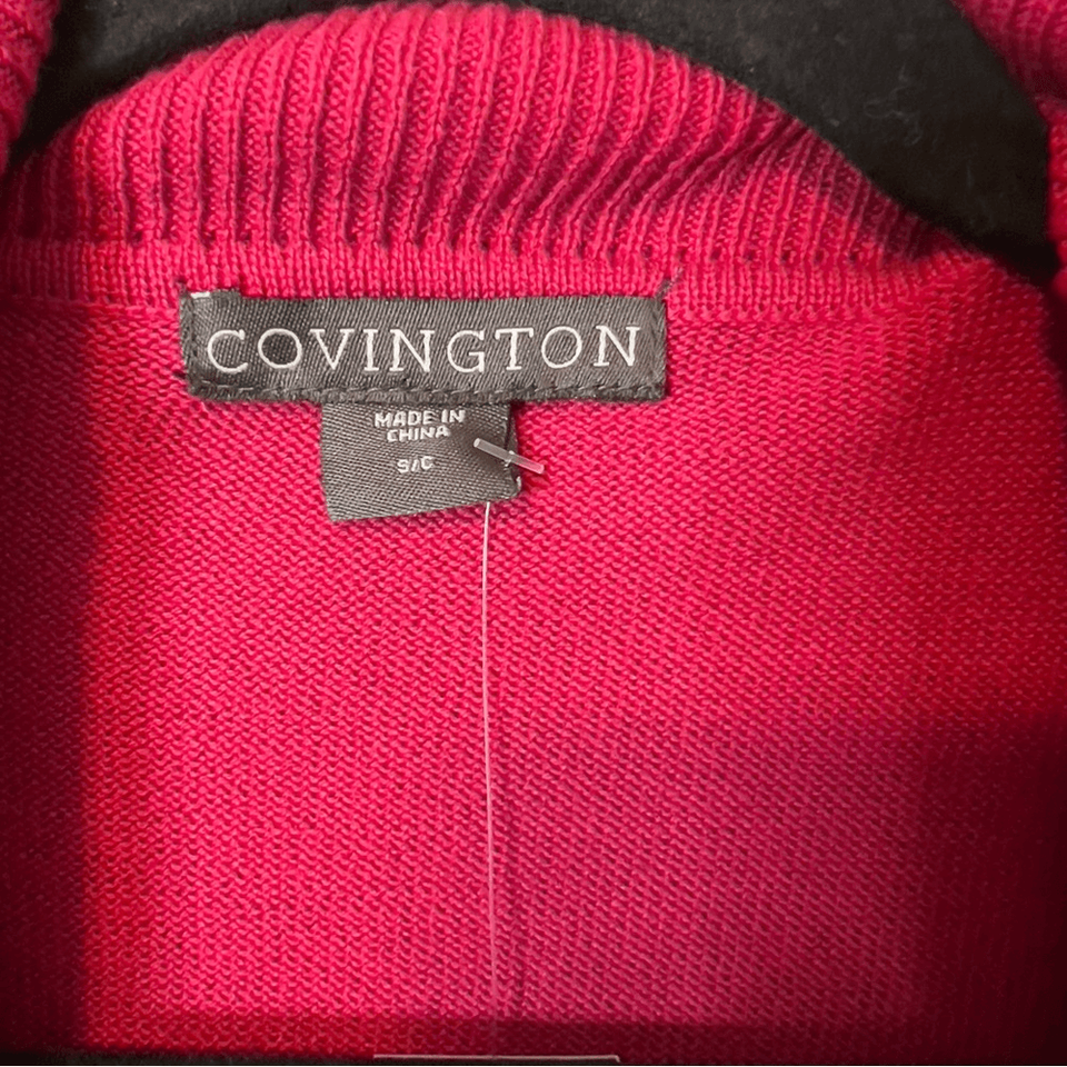 Covington Pink Crochet Cardigan Sweater Size Small | eBay