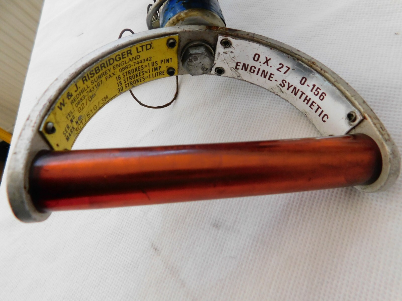 Ex RAF Risbridger Handheld OX.27-0-156 Engine/Synthetic Replenishment ...