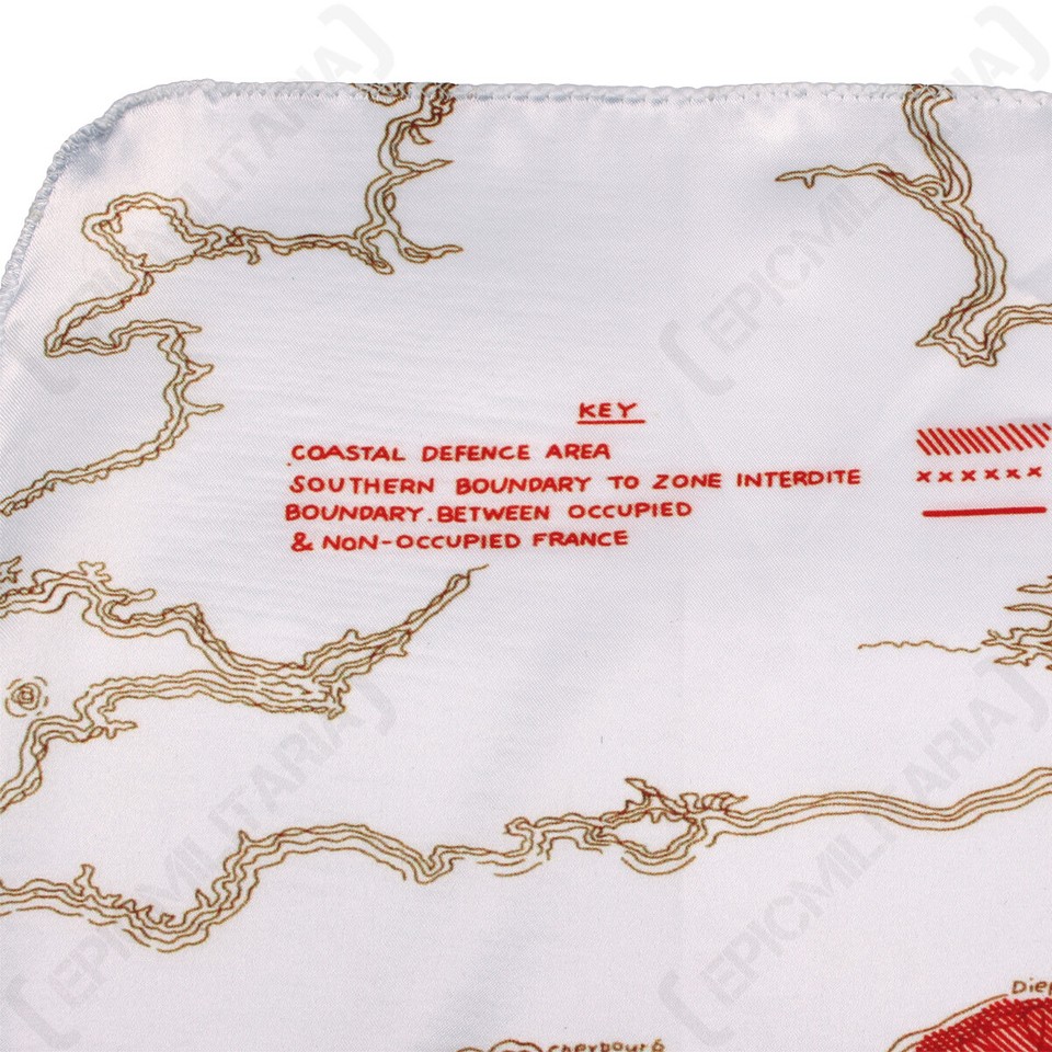 WW2 British Escape Map Handkerchief - Western Europe and major Towns ...