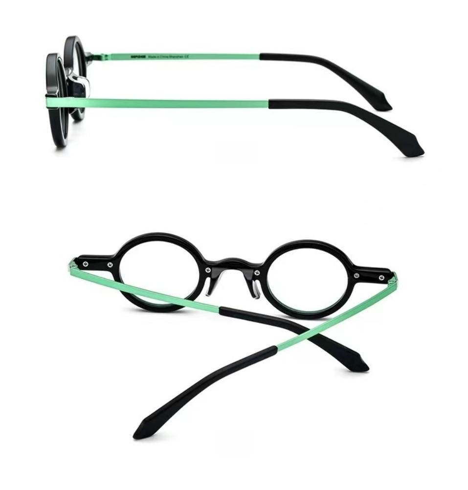 Retro Fashion Small Oval Round Acetate Eyeglasses Frames Full Rim ...