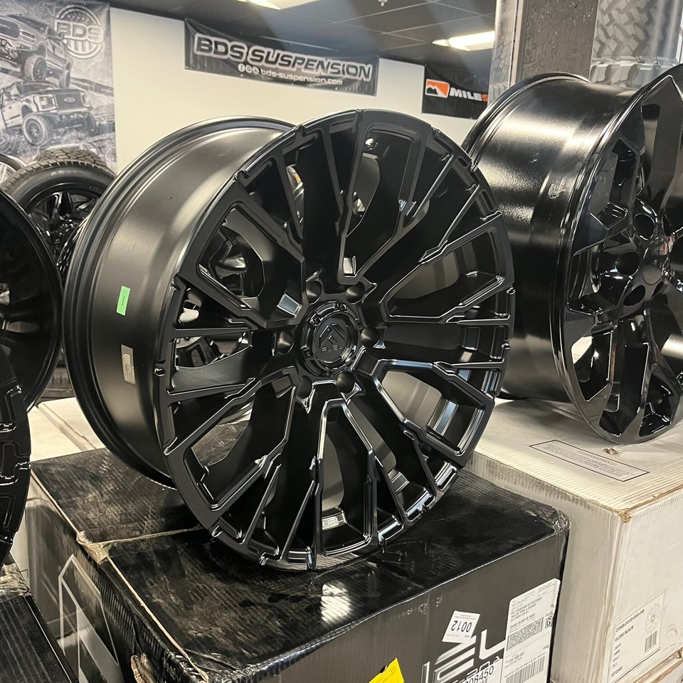 4 New Fuel D847 Rebar 20" Blackout 20x9 6x5.5 6x139.7 Wheels Rims Chevy ...