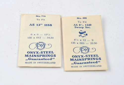 Vintage NOS ONYX-Steel Mainsprings Swiss Watch Spring Adolph Schild ...