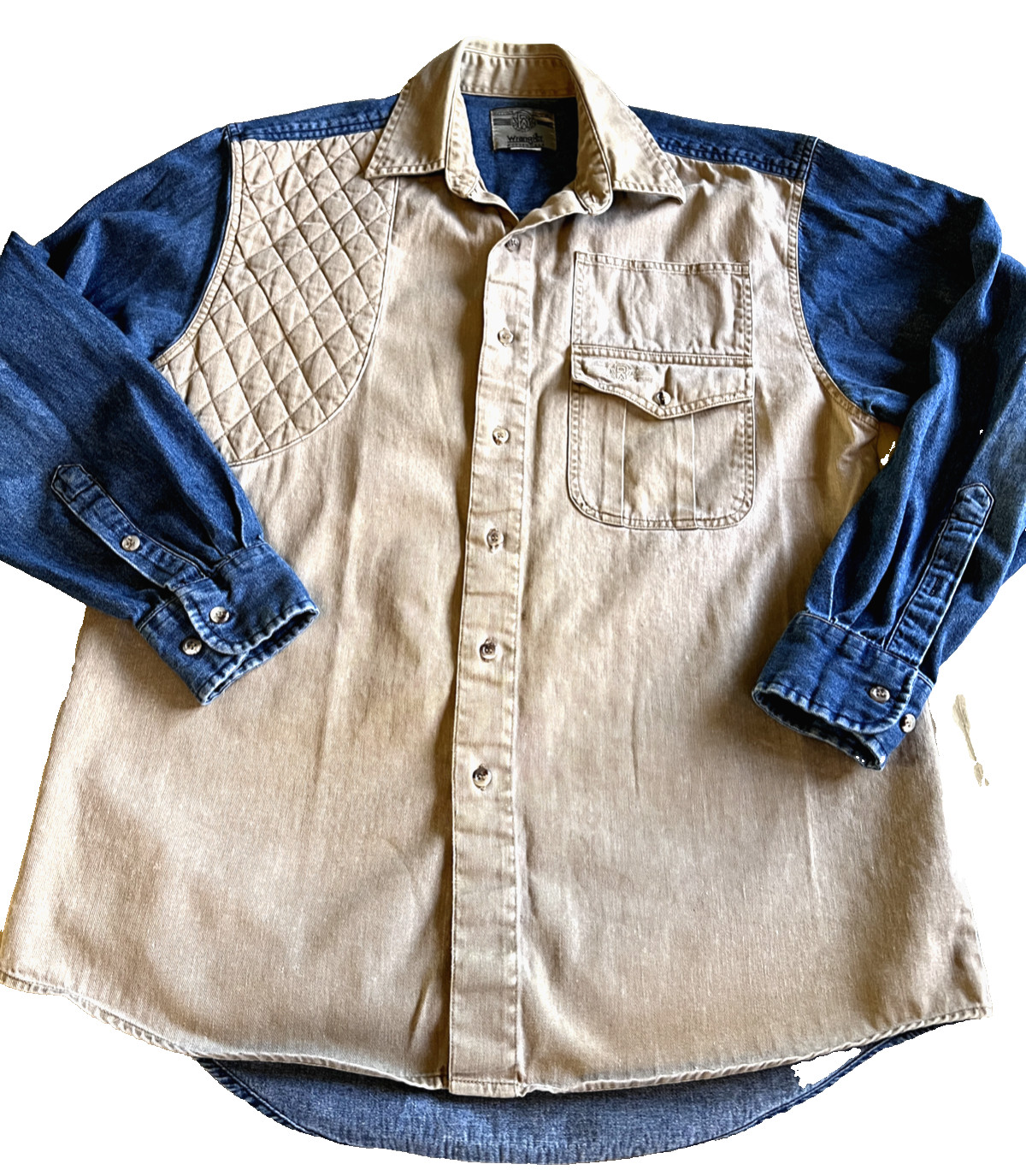 Vintage Wrangler Rugged Wear Denim Jean & Tan Cotton … - Gem