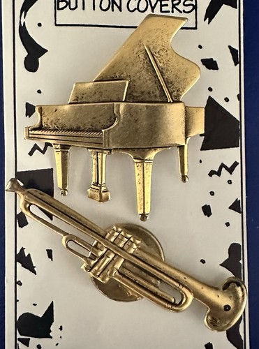 Musical Instrument Button Cover-ups Covers Metal Piano Trumpet Sax ...