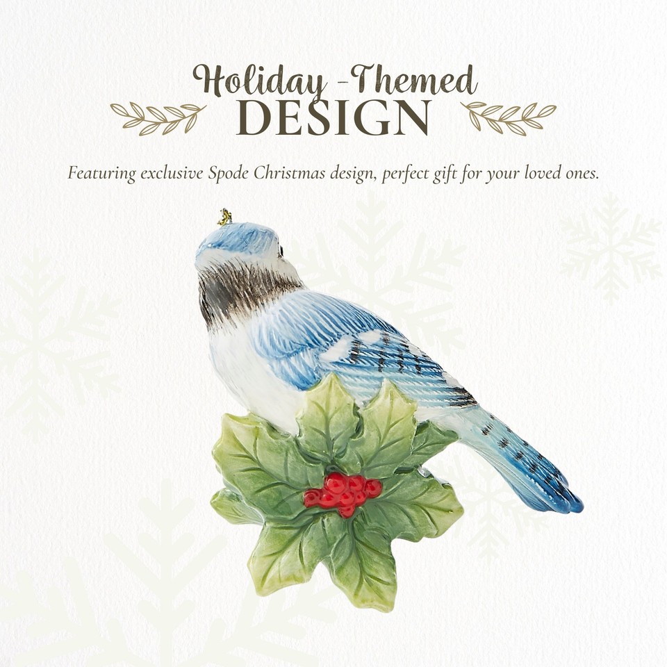 Spode Blue Jay Christmas Tree Ornament - Hand Painted Festive Holiday ...
