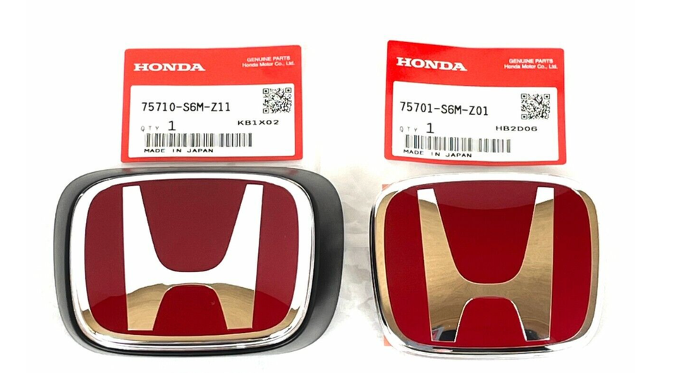 HONDA Genuine INTEGRA 05-06 ACURA DC5 Type-R RSX F&R SET Red H Emblem ...