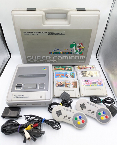 Nintendo Super Famicom Carry Case & Console 6 Games Donkey Kong ...