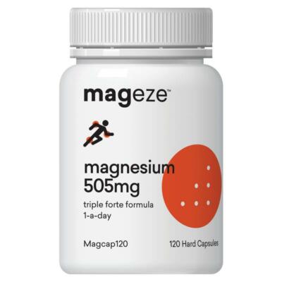 Mageze Magnesium 505mg One a Day 120 Capsules Support Energy Production ...