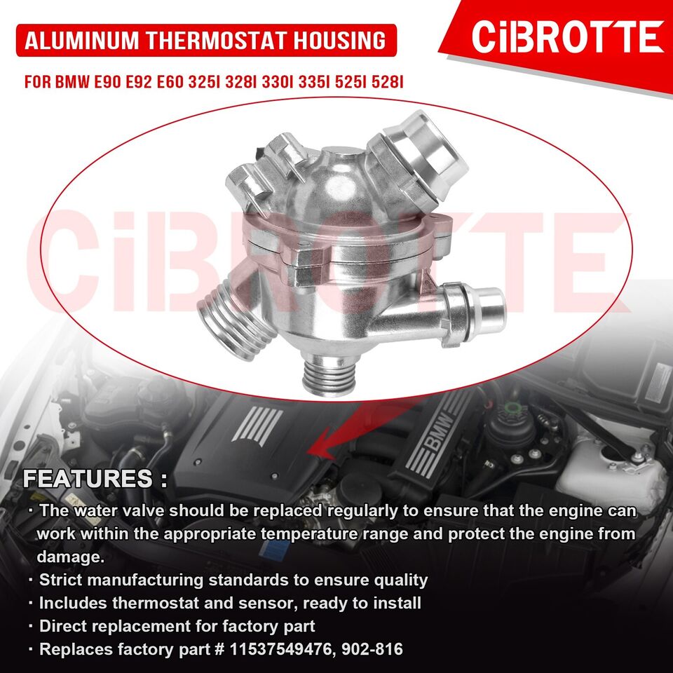 Aluminum Thermostat Housing for BMW E90 E92 E60 325i 328i 330i 335i ...