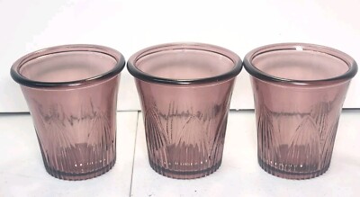 Vintage Purple Amethyst Hairpin Arch Glass Set Of 3 Tumblers - 3" Tall ...