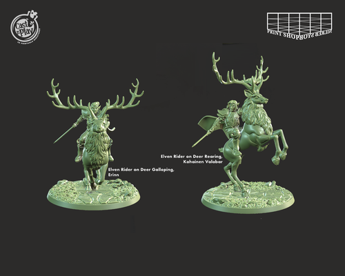 Elf Soldier Miniatures Set Elf Tab On Deer Figurine for Ttrpg's Like ...