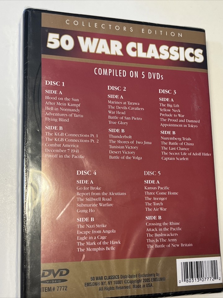 Collectors edition 50 War Classics over 50 hours 5 DVDs | eBay