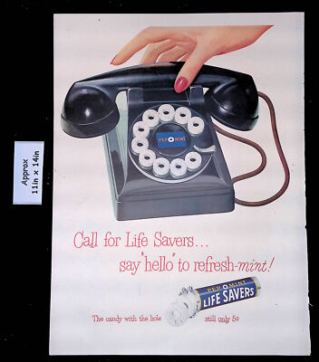 1949 LIFE SAVERS PEP O MINT Phone Say "Hello" to refresh-mint! Print Ad ...