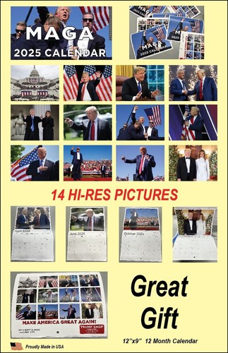 2025 MAGA Calendar 12"x9" Donald Trump Gift Wall Calender 12 Month ...