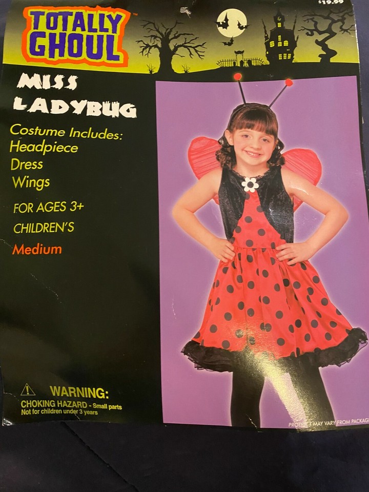 Ladybug costume, red, black, size children's medium, gently worn | eBay