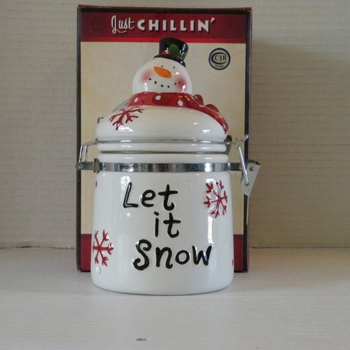 Cracker Barrel Just Chillin' Let It Snow Snowman Ceramic Canister Serve ...