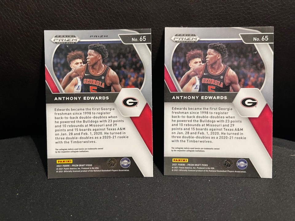 2021-22 Panini Prizm Draft Purple Wave / Base Anthony Edwards #65 ...